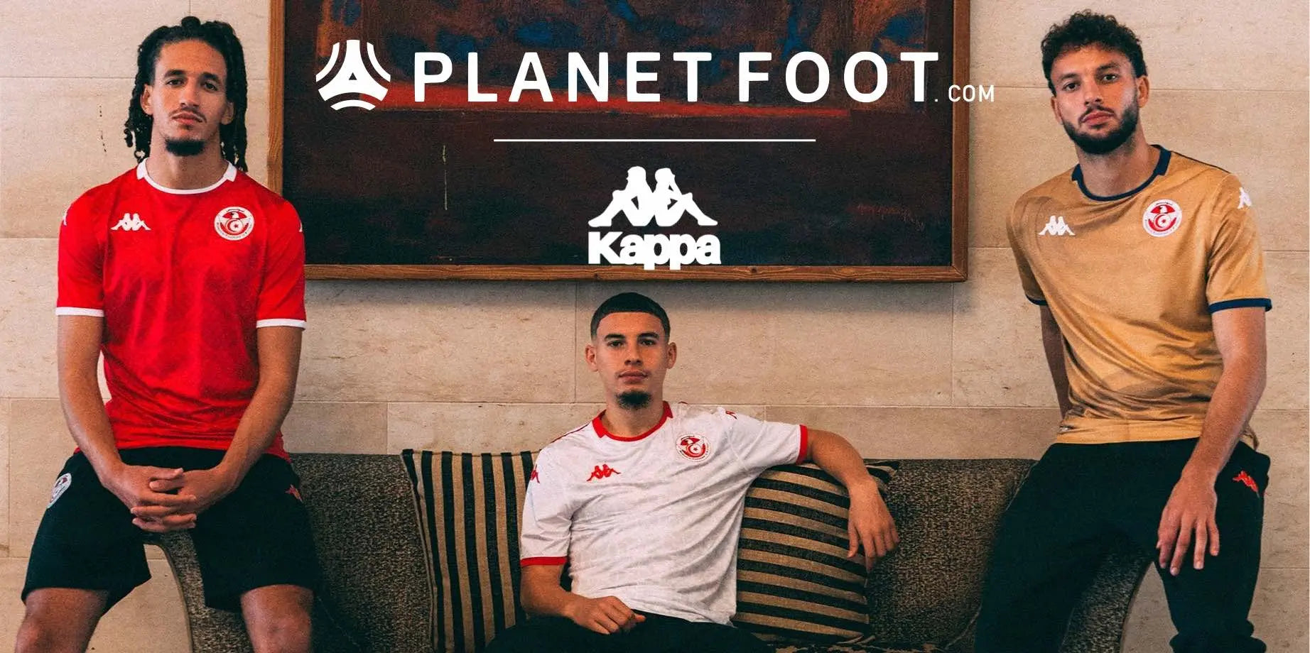Maillots Tunisie 2025-2026 – Officiels Kappa chez PlanetFoot – Planet Foot